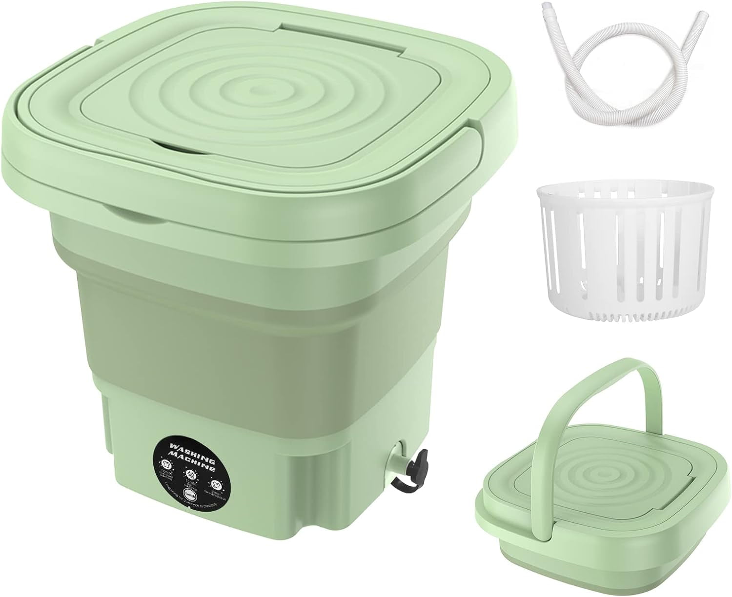 TOPCHANCES Mini Folding Washing Machine, Portable Laundry with Dryer ...