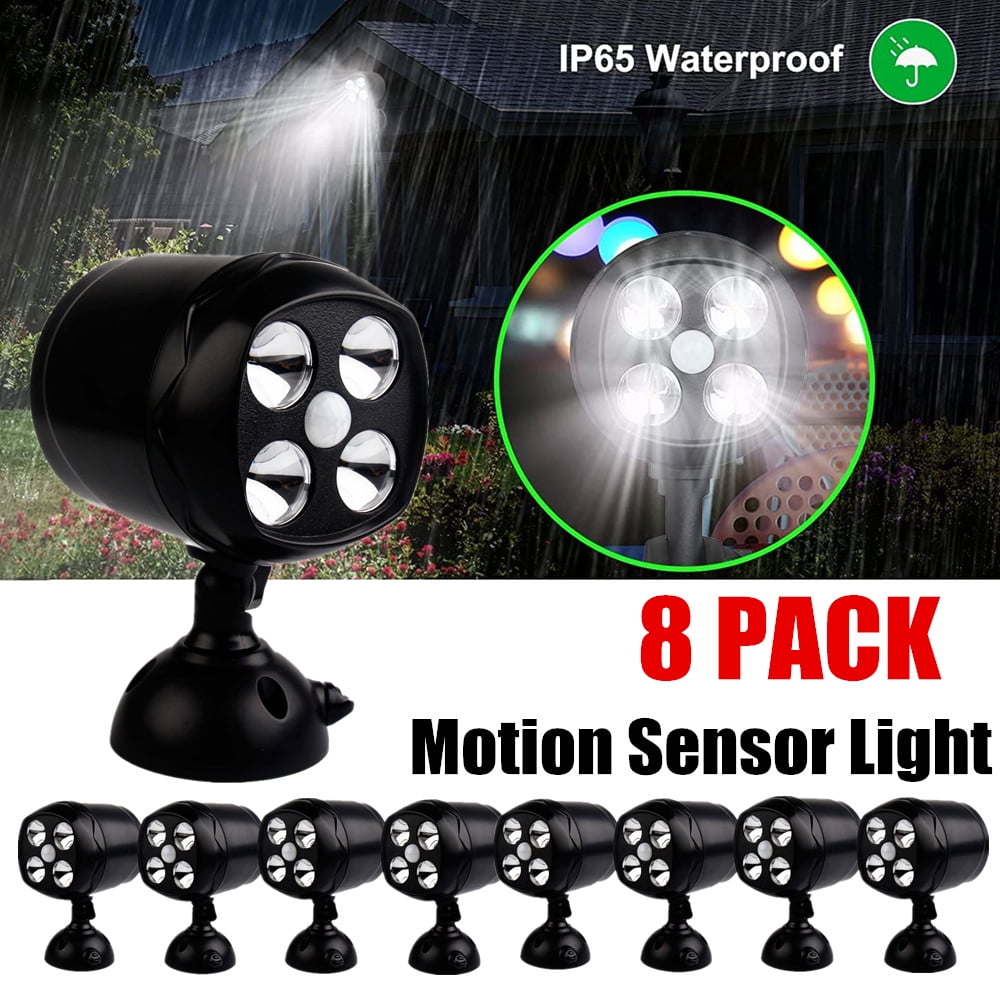TOPCHANCES Outdoor Motion Sensor 4LEDs Light Battery Operated ...