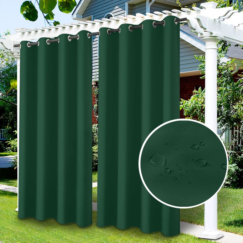 Topchances Outdoor Waterproof Privacy Curtains, Green, Thermal ...