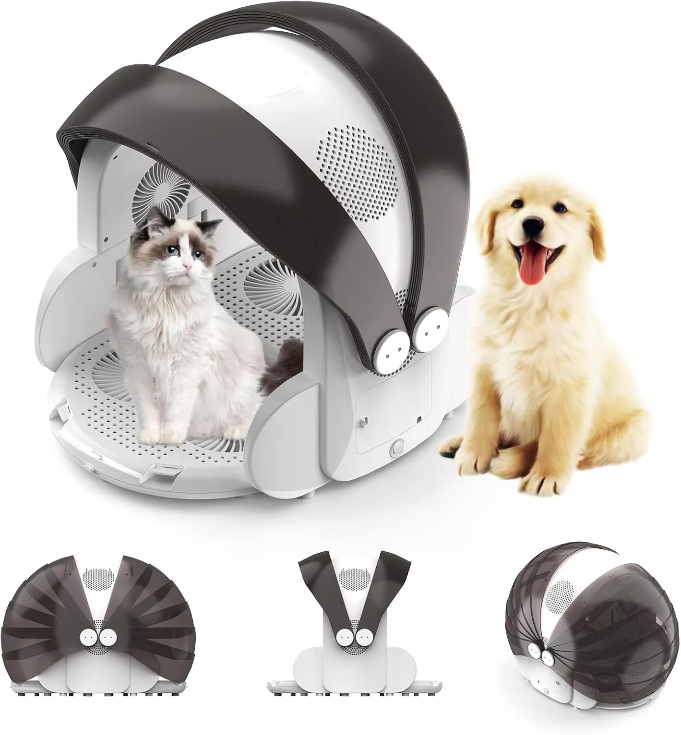 TOPCHANCES Automatic Pet Drying Box, Folding Cat Hair Dryer Box, Pet ...