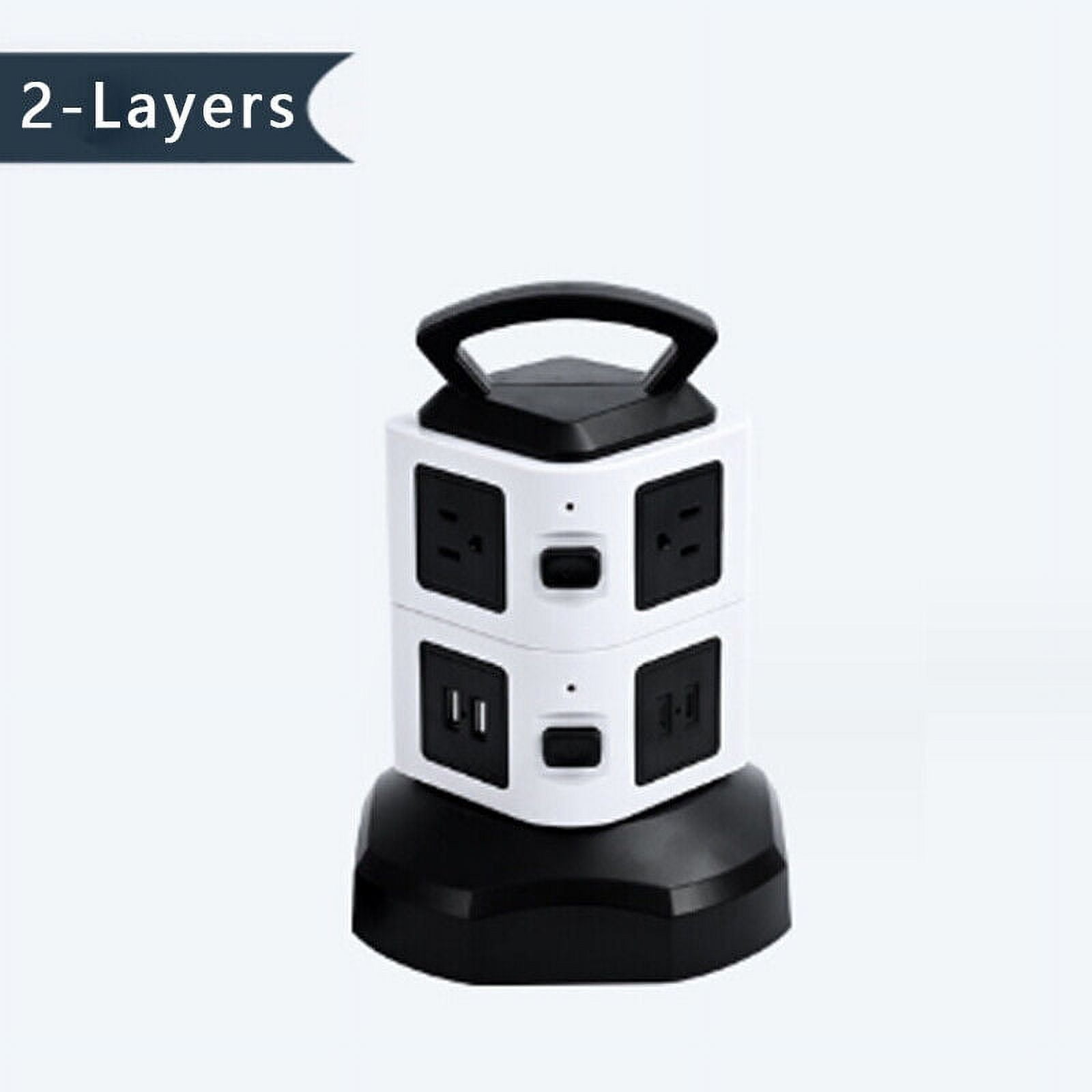 Topchances Portable Smart Socket 7 Outlet Surge Protector with USB, 2 USB Count - Walmart.com