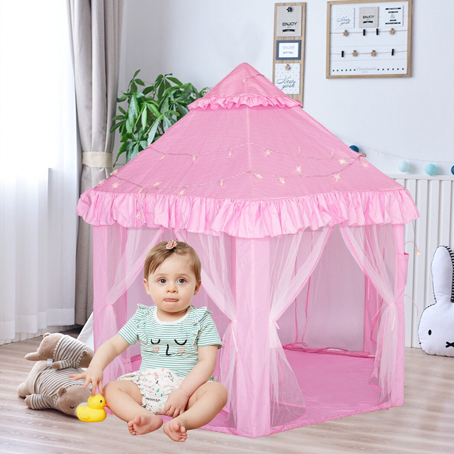 TOPCHANCES Princess Castle Play Tents for Girls, Kids Playhouse Play ...