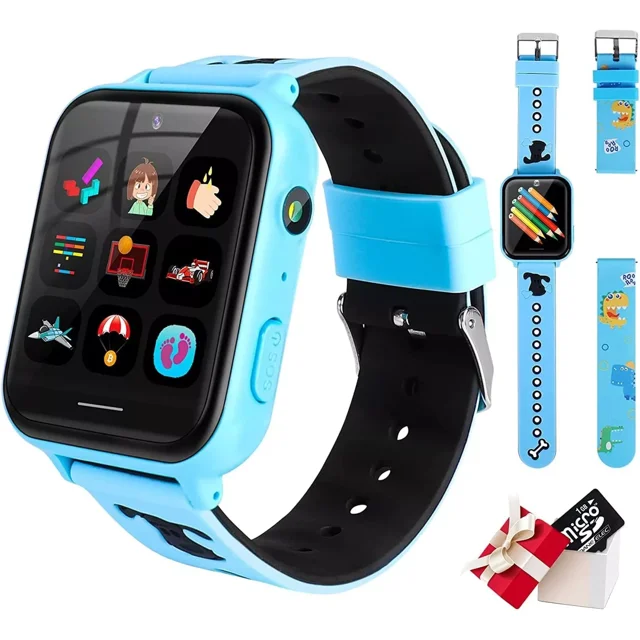 Topchances Kids Smartwatch 1.44mm Blue Plastic Case with Blue Cartoon ...