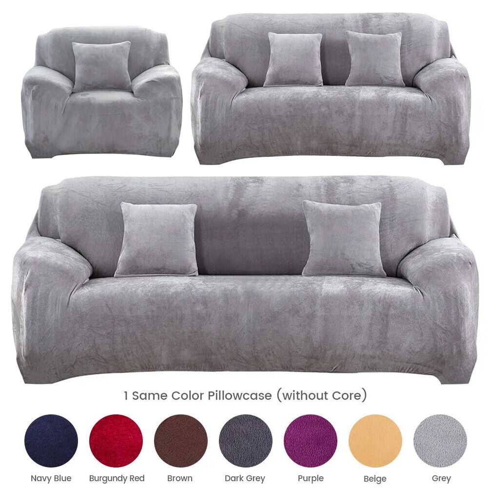 TOPCHANCES Thicken Velvet Sofa Covers, Stretch Plush Couch Covers for 2 ...
