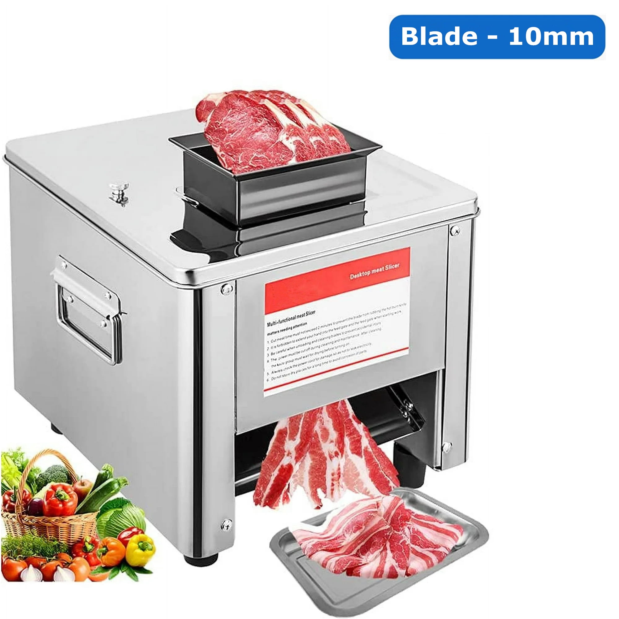 TOPCHANCES Upgraded Meat Cutter Machine, Commercial 10mm Electric Meat ...