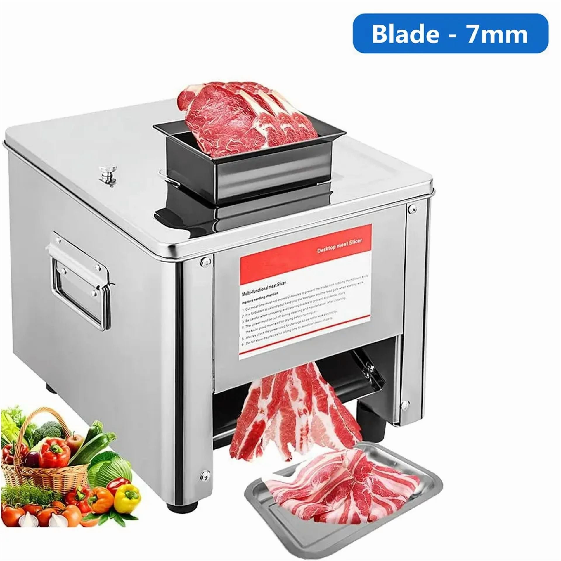 TOPCHANCES Upgraded Meat Cutter Machine, Commercial 7mm Electric Meat ...