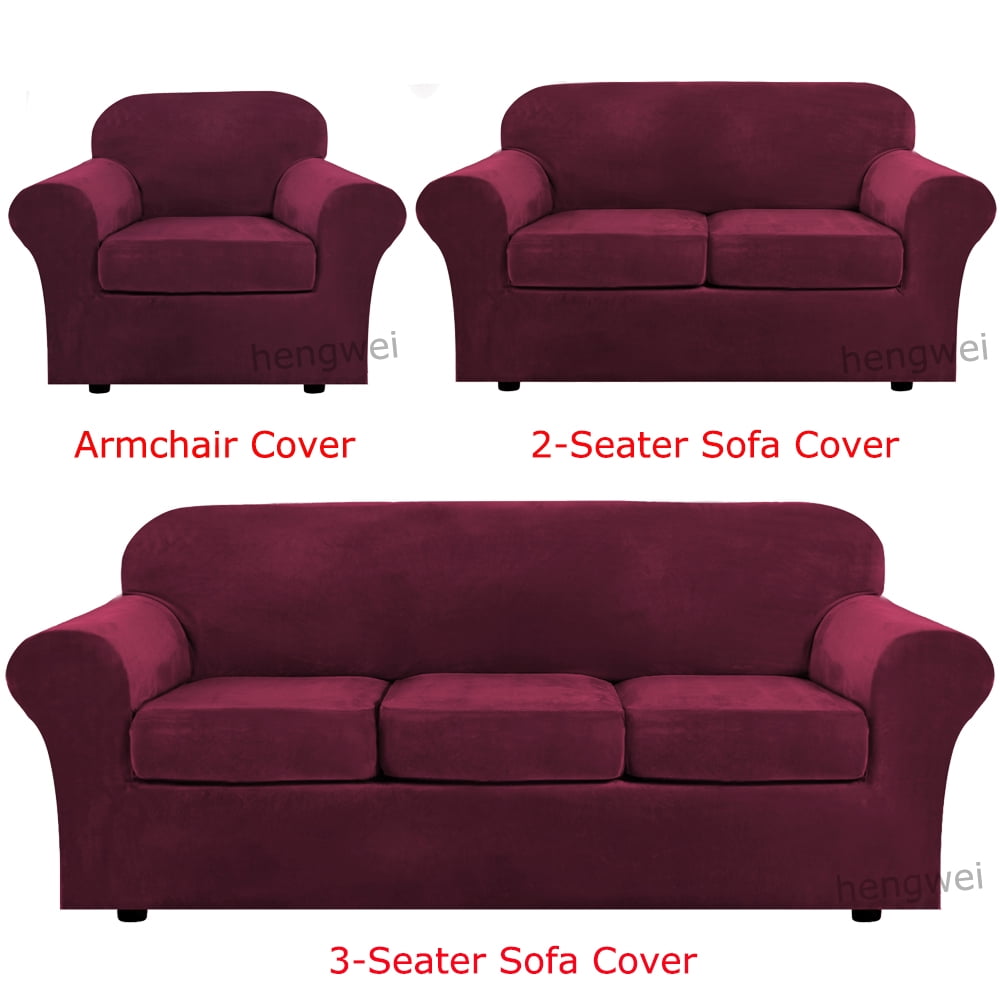TOPCHANCES Velvet Plush Sofa Covers, Armchair Loveseat Couch Slipcover ...