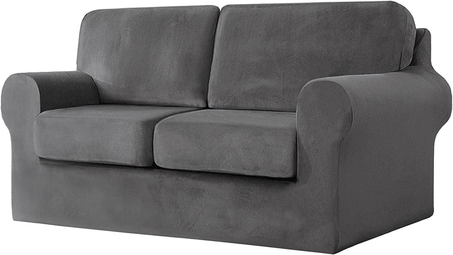 TOPCHANCES Velvet Sofa Covers, Stretch Armchair Couch Slipcovers , Soft ...