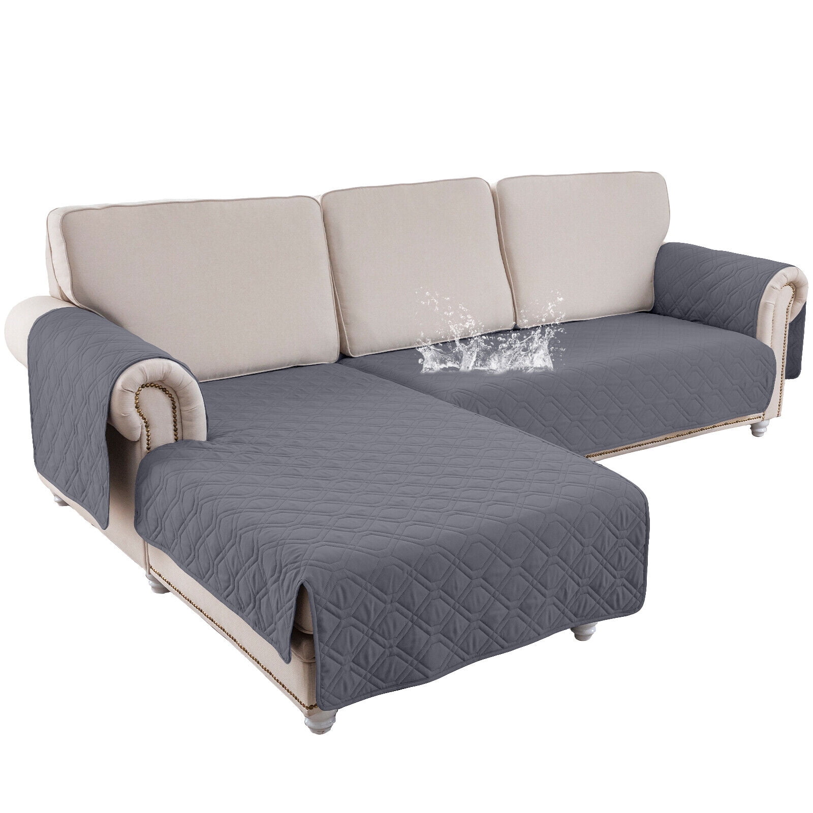 TOPCHANCES Waterproof L Shape Sofa Cover Couch Chair Cover Chaise ...
