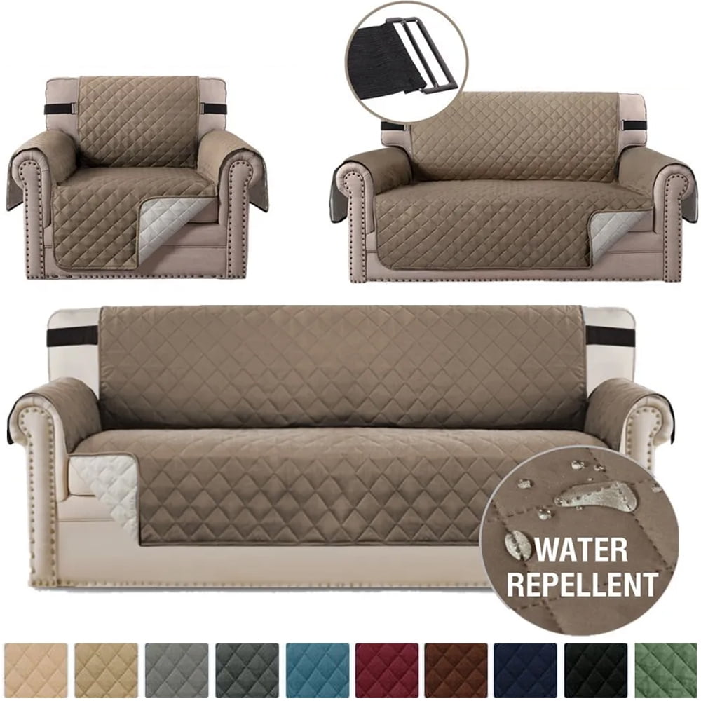 TOPCHANCES Reversible Sofa Cover, Waterproof Quilted Couch Cover Non ...