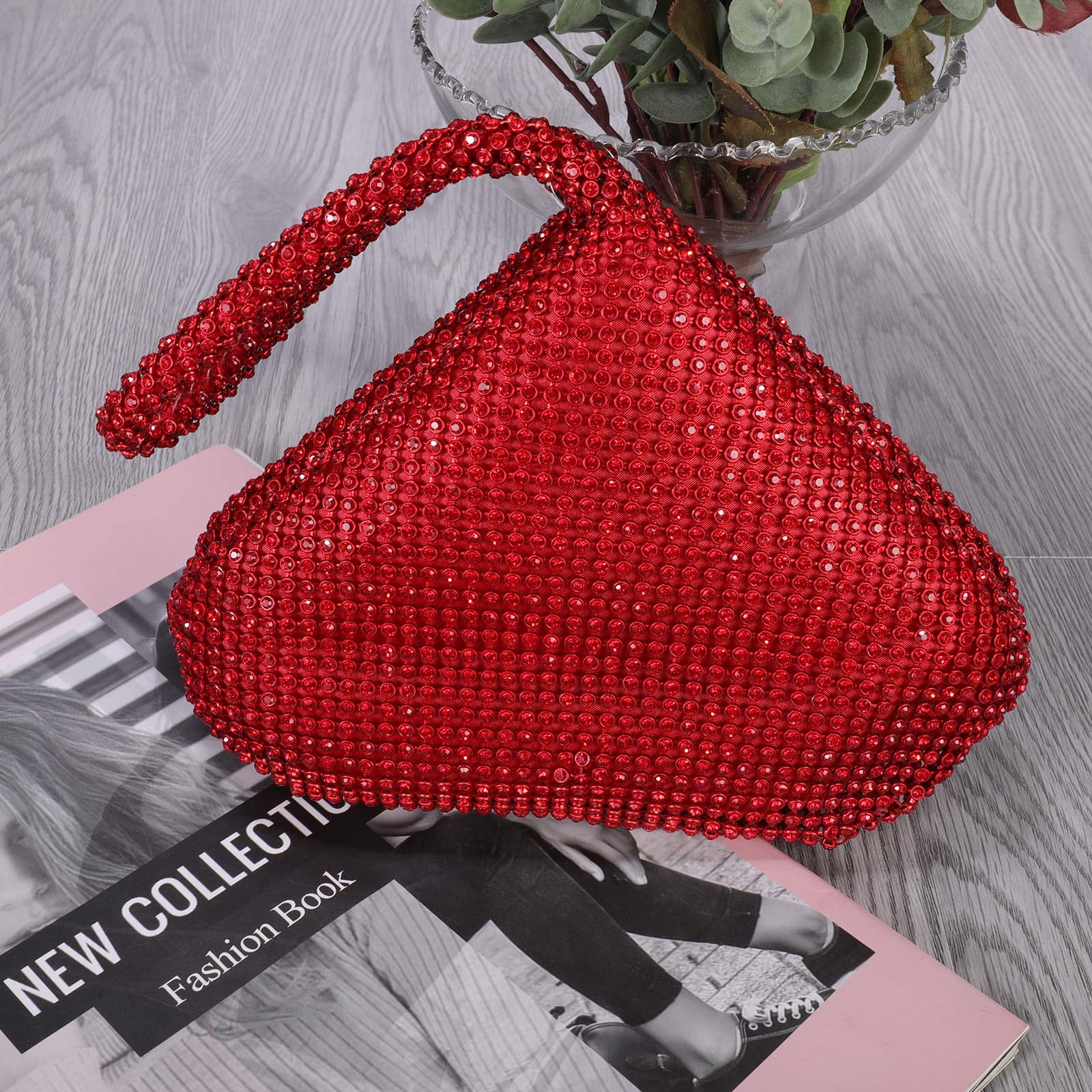 TOPCHANCES Women's Rhinestone Clutch Evening Bags Sparkly Glitter ...