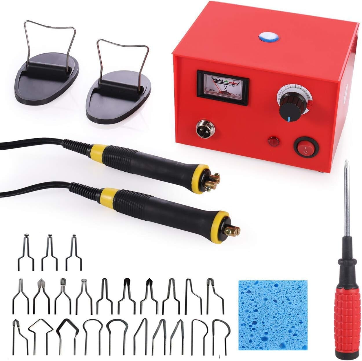 TOPCHANCES Wood Burning Kit ,110V 50W Dual Pen Pyrography Machine Tool ...