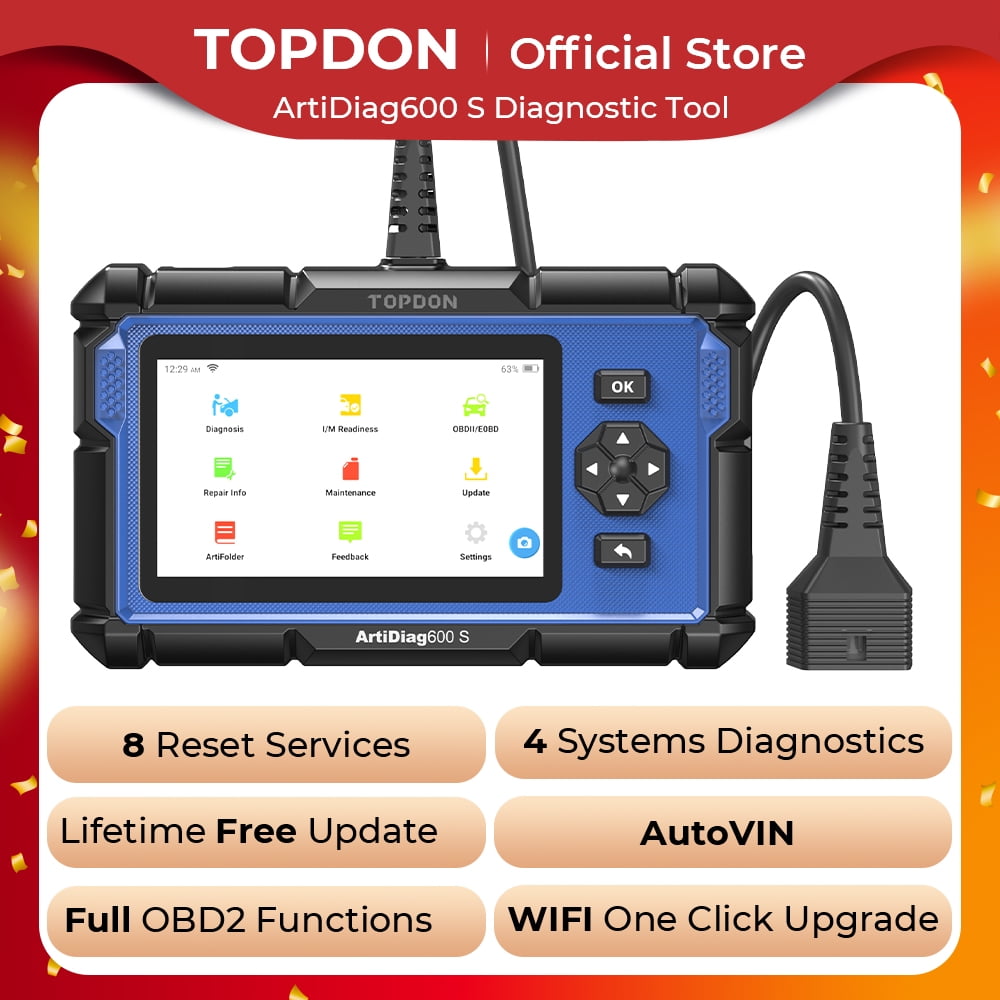 TOPDON ArtiDiag600S OBD2 Scanner Automotive Diagnostic Tool Code Reader Oil/BMS/ABS/SAS/EPB/DPF ...