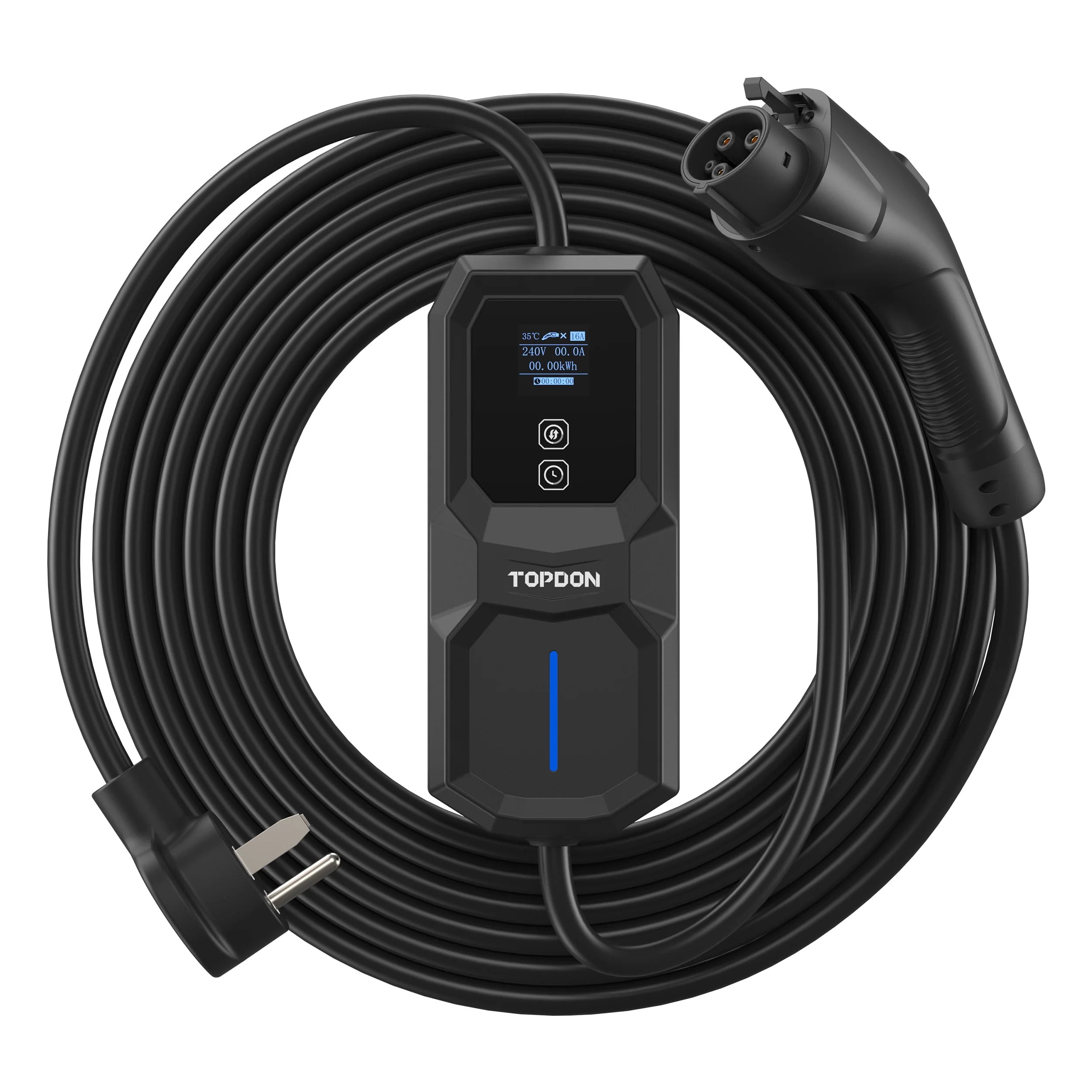 TOPDON PulseQ AC Portable EV Charger, Level 2 Portable Charger 32A ...