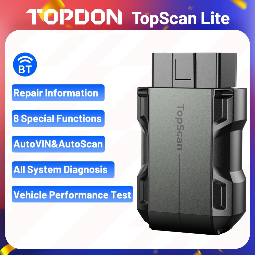 TOPDON TopScan Lite Scanner Smart Diagnostic Tool DTC Repair Guide Bluetooth OBD2 code reader ...