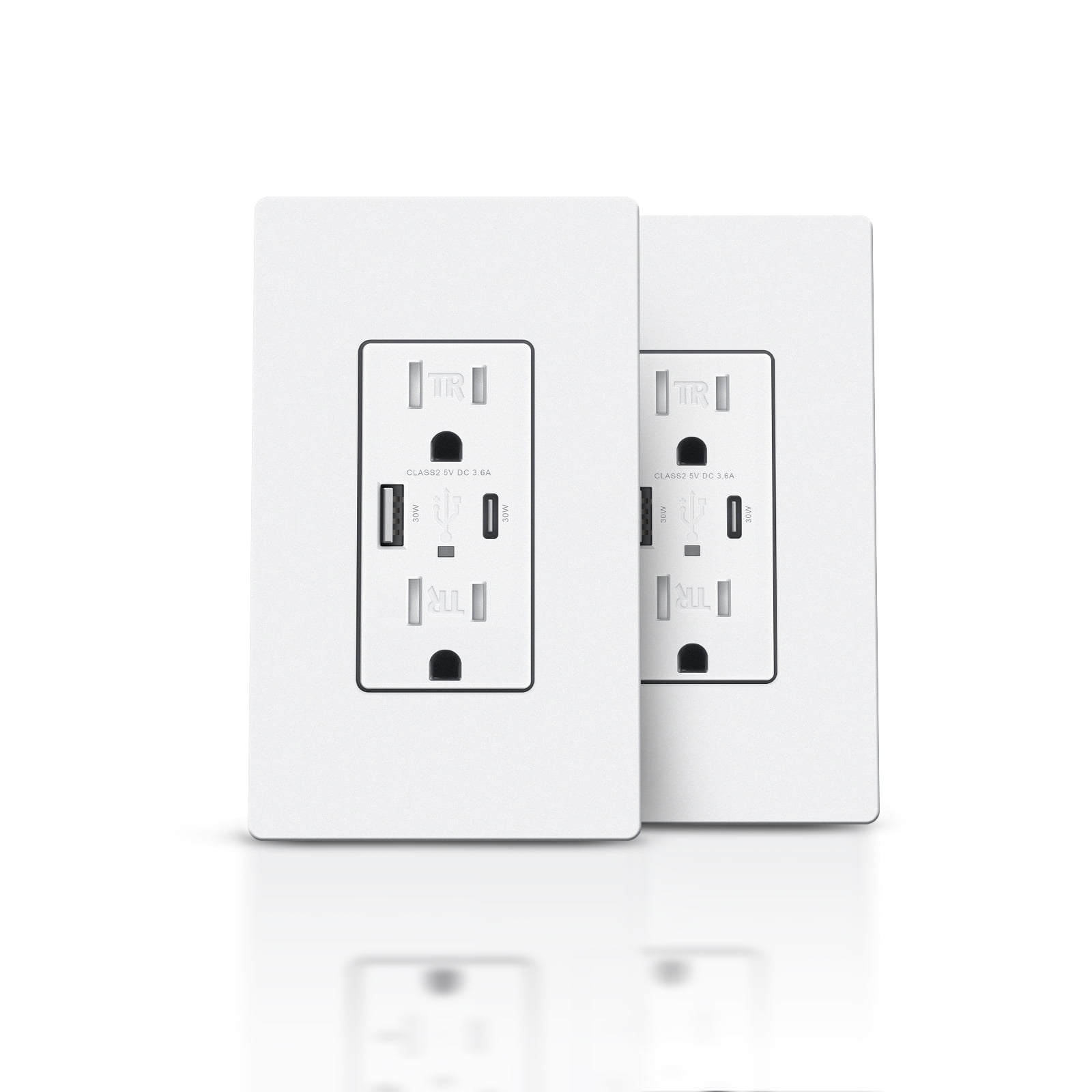 TOPELER 15A USB Wall Outlet with 30W USB-A&C Charge,Tamper-Resistant ...