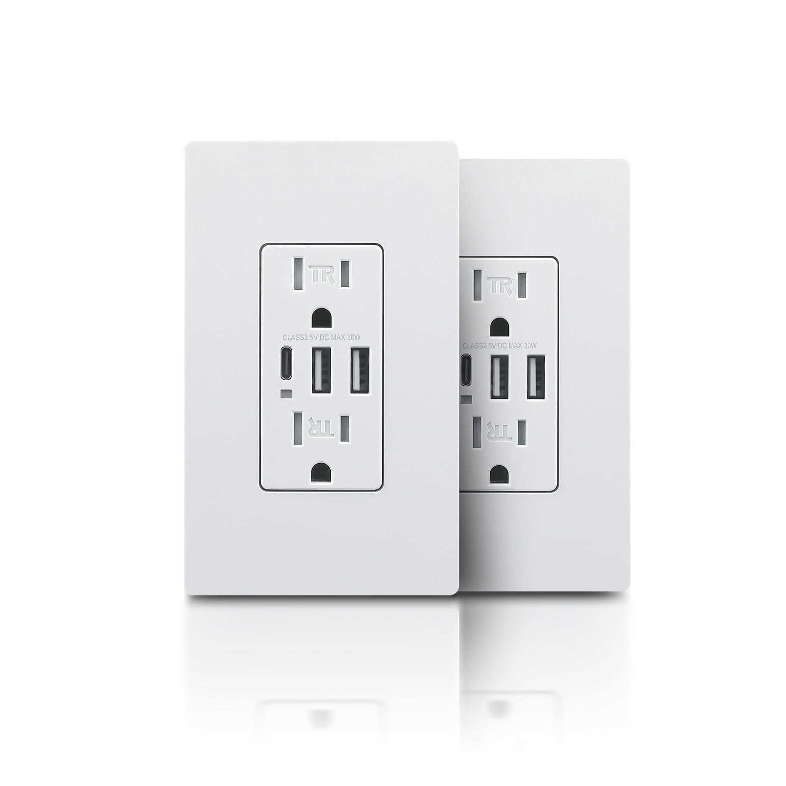 TOPELER 15A Tamper Resistant USB Outlet with 3 Ports (6.0A Total ...