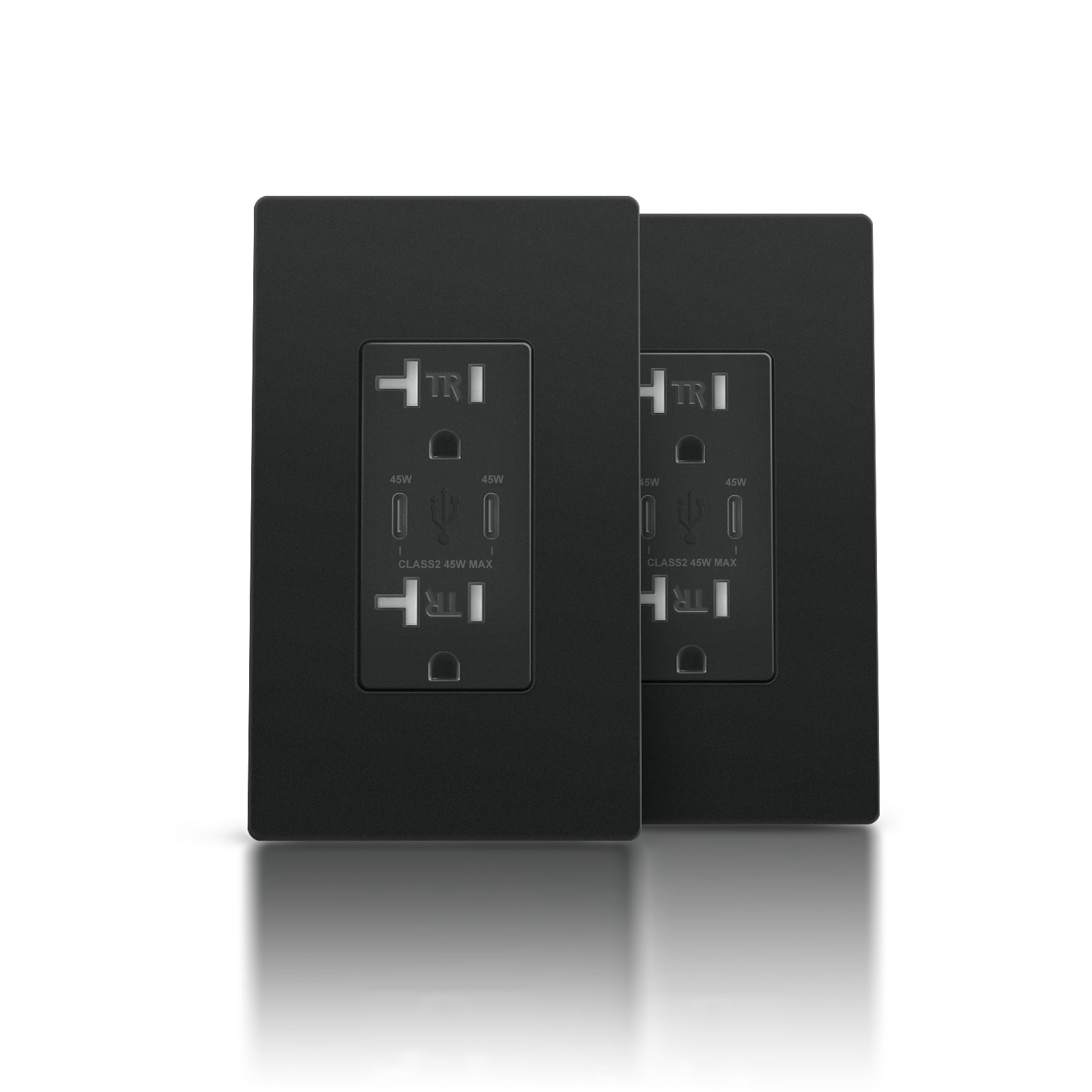TOPELER PD USB Wall Outlet, 45w Fast Speed 2 Type-C Ports Charger ...