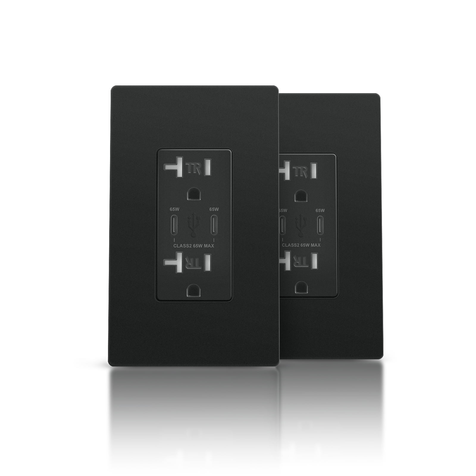 TOPELER PD USB Wall Outlet, 65w GaN High-Speed 2 Type-C Ports Charger ...