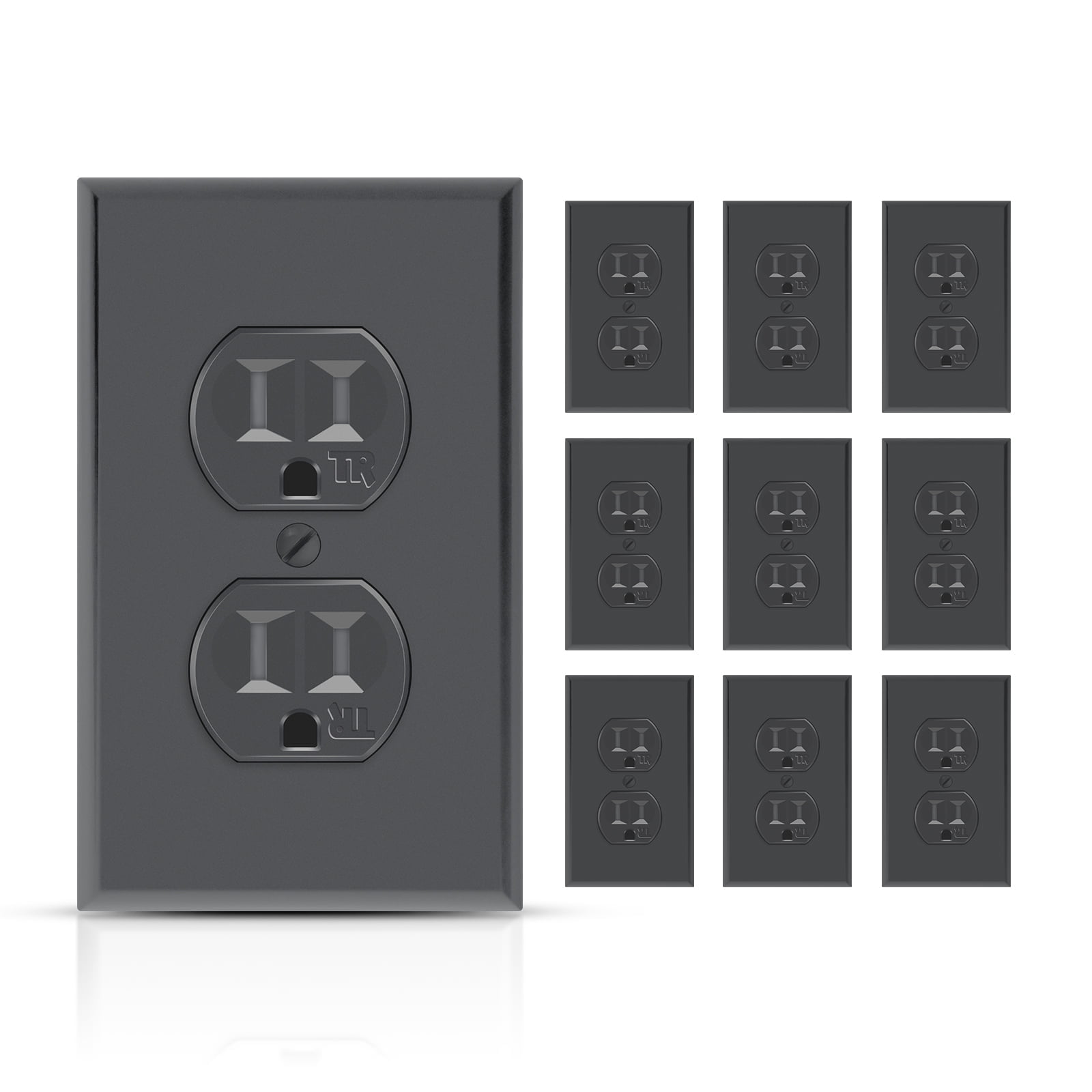 TOPELER Standard Electrical Wall Outlet, 15A 125V, 2 Pole 3 Prong ...