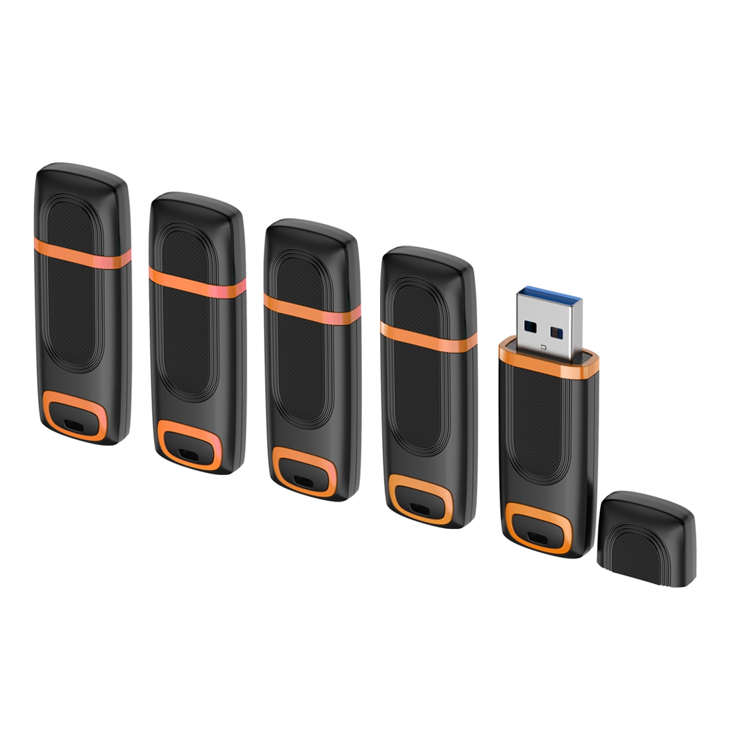 TOPESEL 128GB USB 3.0 Flash Drive 5 Pack Thumb Drive Memory Sticks Cap ...