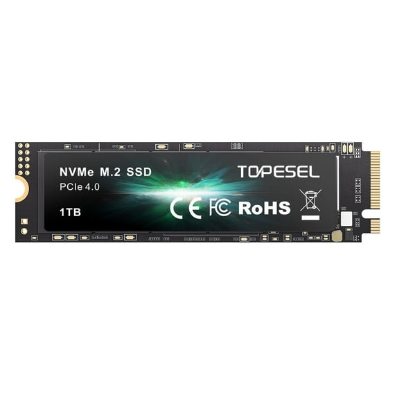 TOPESEL 1TB SSD M.2 PCIe NVMe 4.0 Internal SSD, Up to 5500MB/s Gaming Expansion for PS5 SSD ...