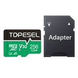 TOPESEL 256GB SD Card with Adapter Class 10 U3 UHS-1 SDXC TF Card High ...