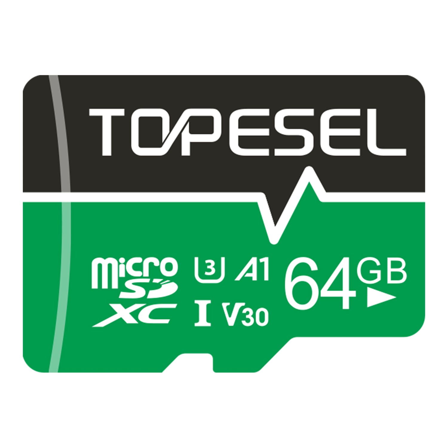 TOPESEL 64GB Micro SD Card Memory Cards U3 V30 Flash Memory Card Micro ...