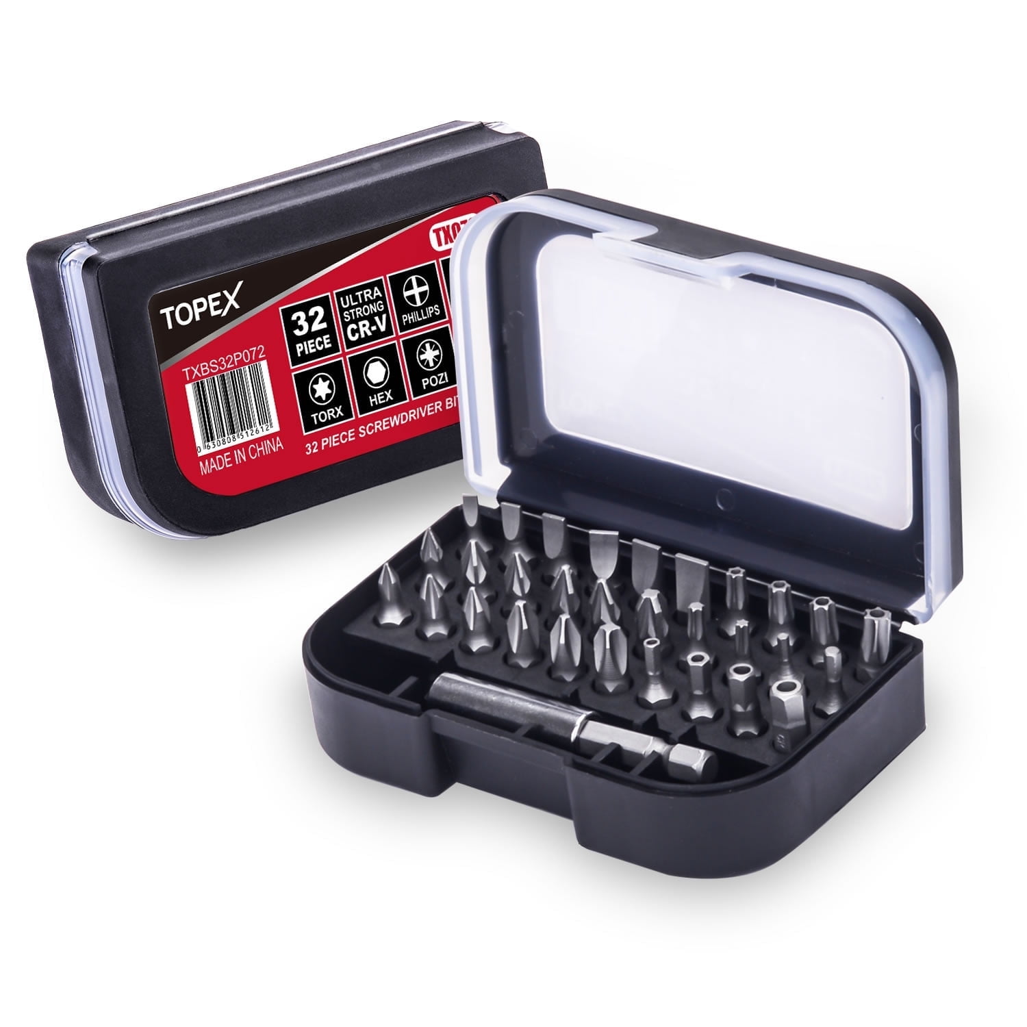TOPEX 32-Piece CR-V Security Screwdriver Bit Set with Belt Clip ...