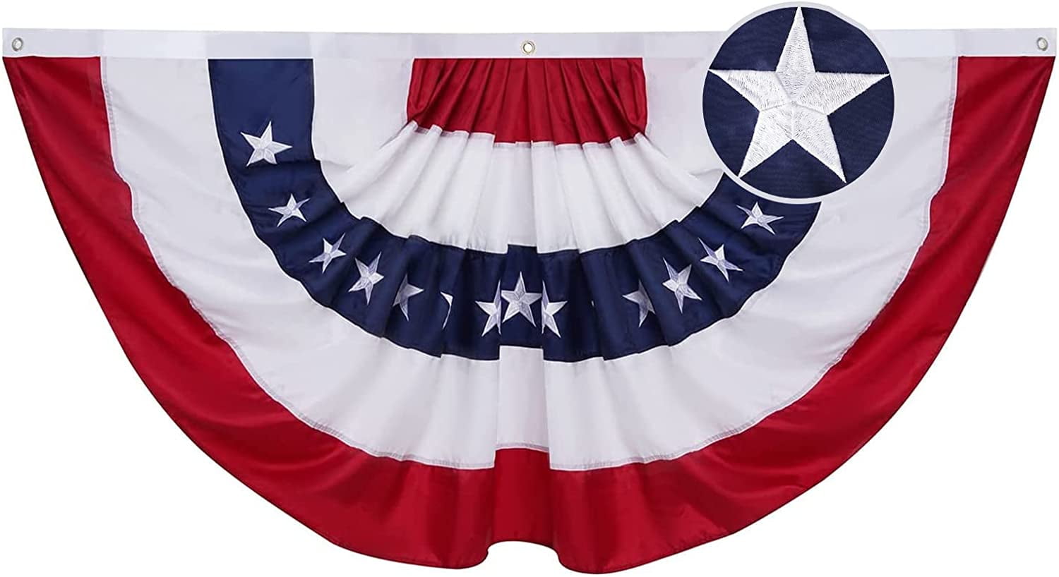 TOPFLAGS 3x6 Ft American Flag Bunting for Independence Day, Porch House ...
