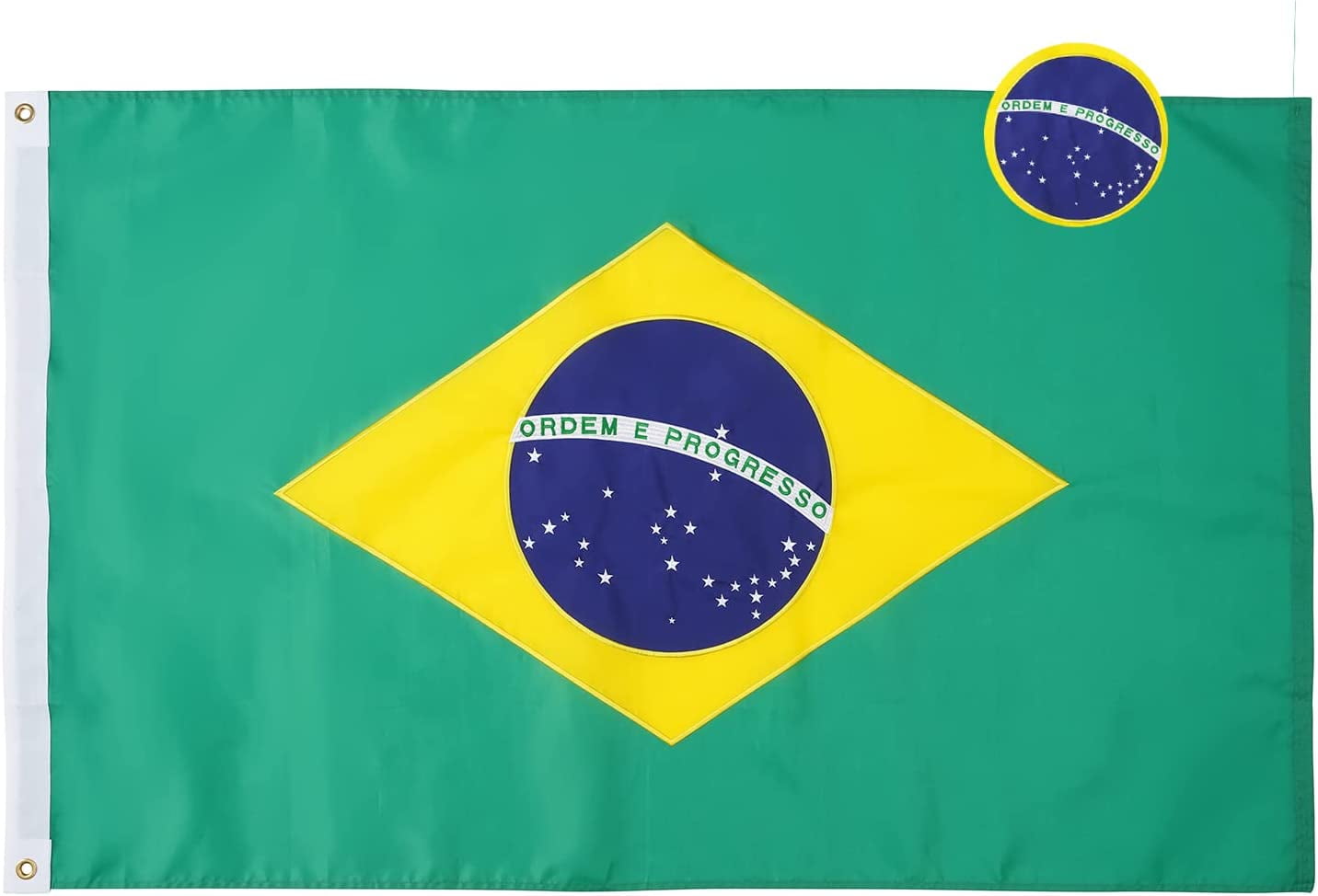TOPFLAGS Brazil Flag Embroidered Brazilian National Flags 3x5 Foot Sewn ...