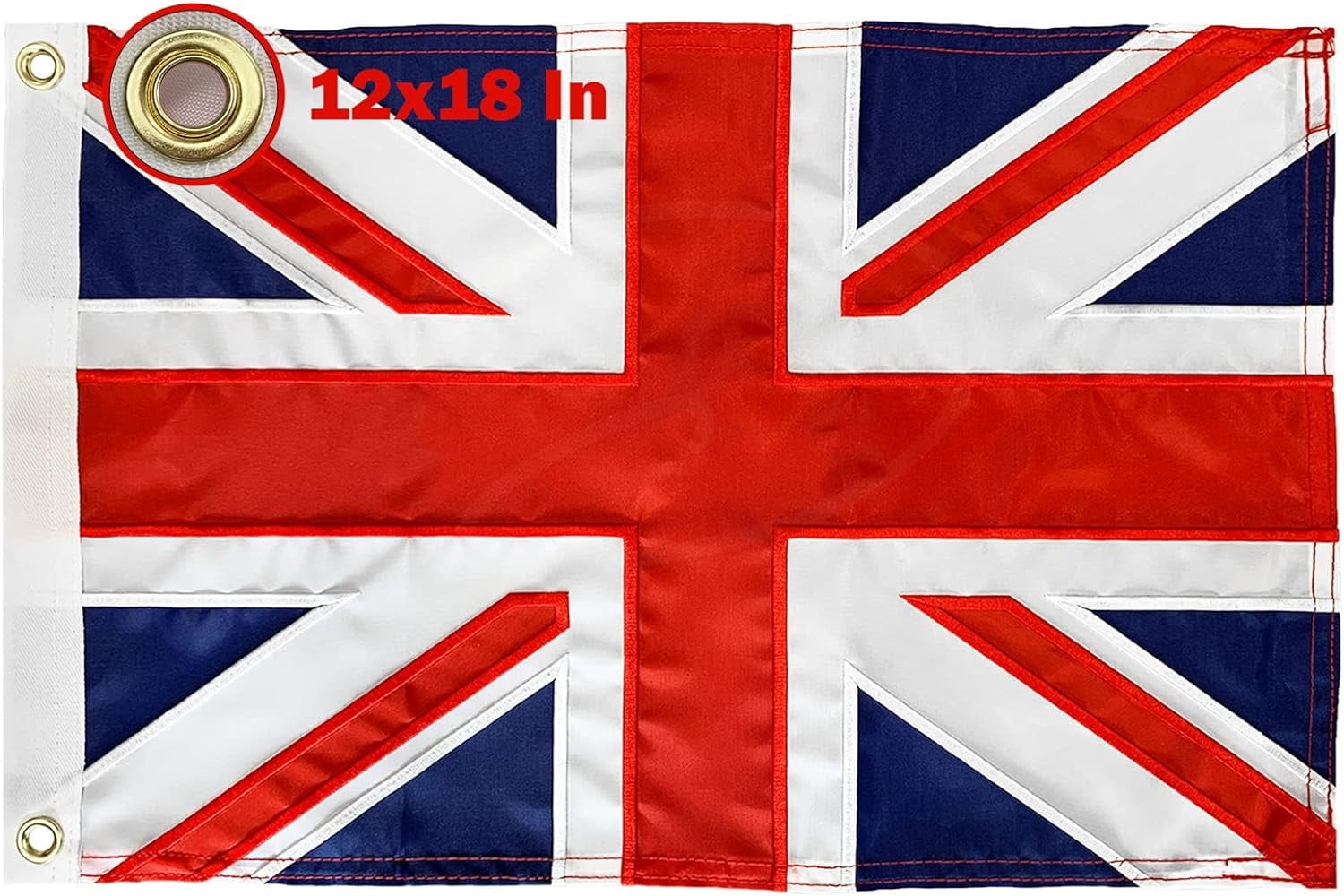 British Flag 12x18 inch, Embroidered embroidery Double Sided and ...