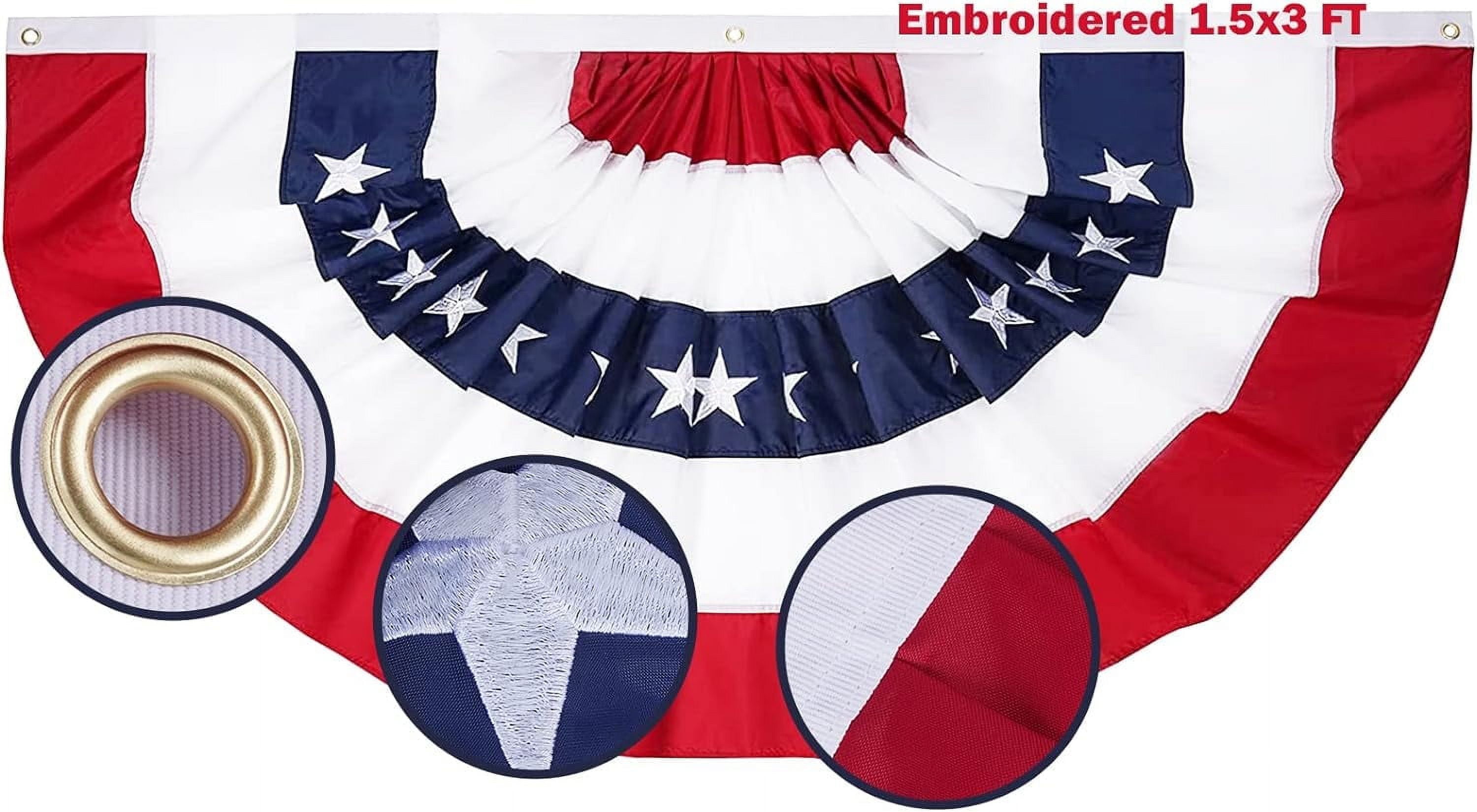 Bunting Flags Outdoor 1.5x3 Ft American Flag Buntings for Outside ...