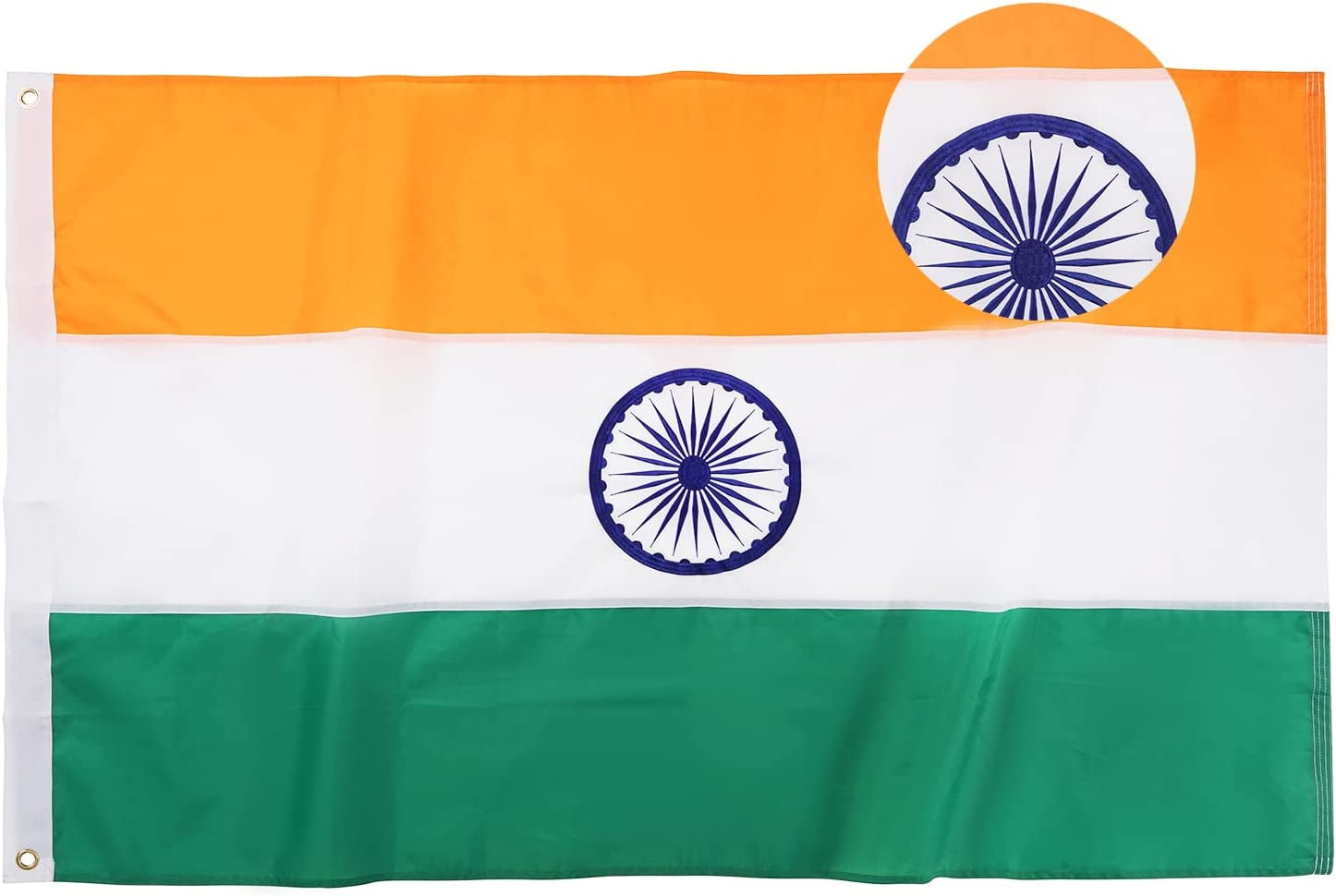 TOPFLAGS Indian Flag Embroidered India National Flags 3x5 Foot ...