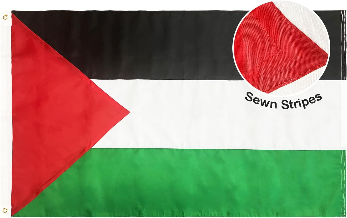 TOPFLAGS Palestine Flag 3x5 Ft Sewn Stripes Palestinian Flags 210D ...