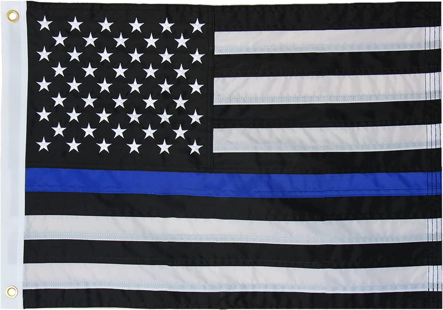 TOPFLAGS Thin Blue Line Flag 12x18 Police Flag Embroidered Boat Flag ...