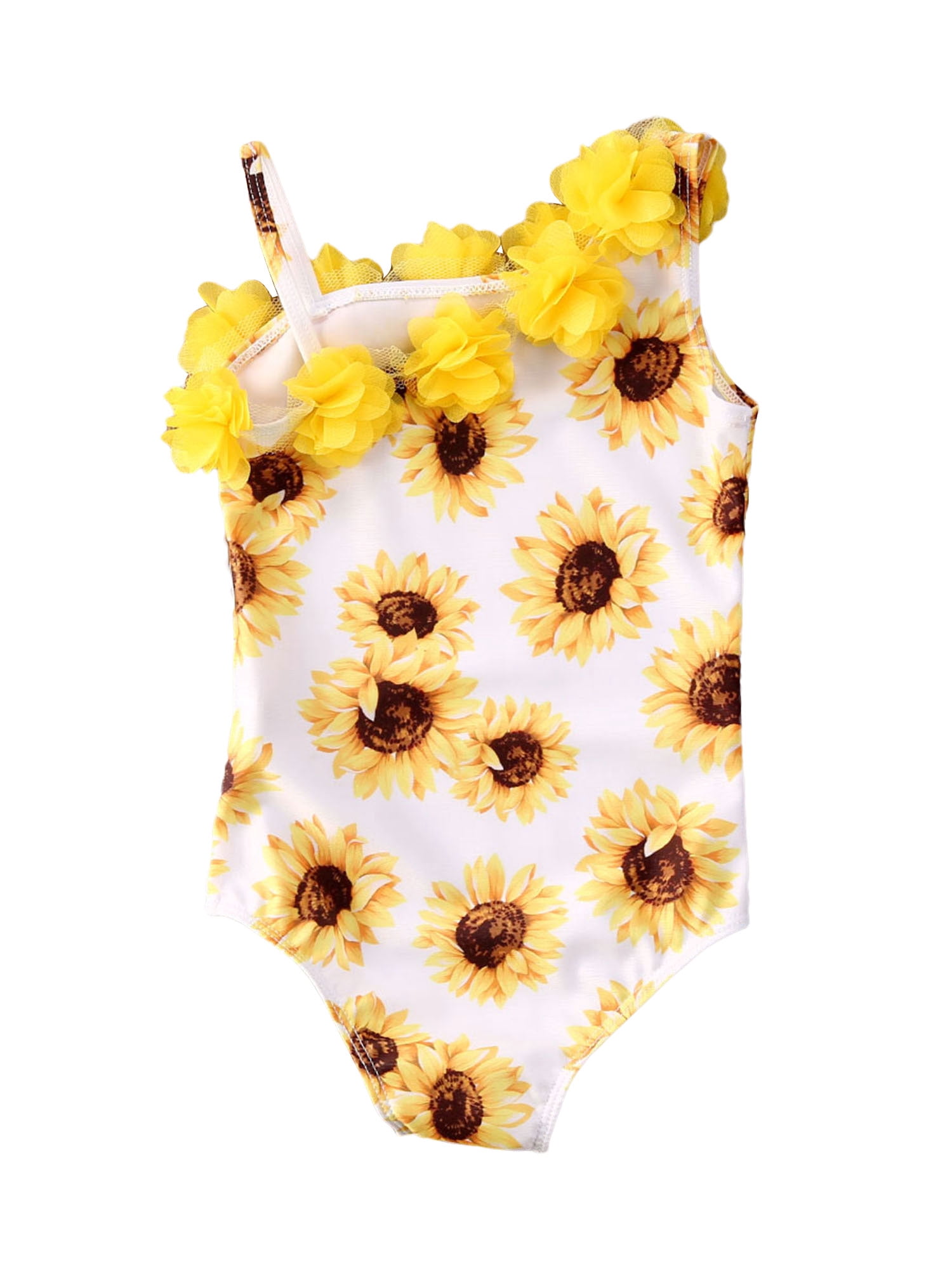 TOPGOD Baby Girls Summer One-piece Swimsuit Sunflower/Leopard Print ...