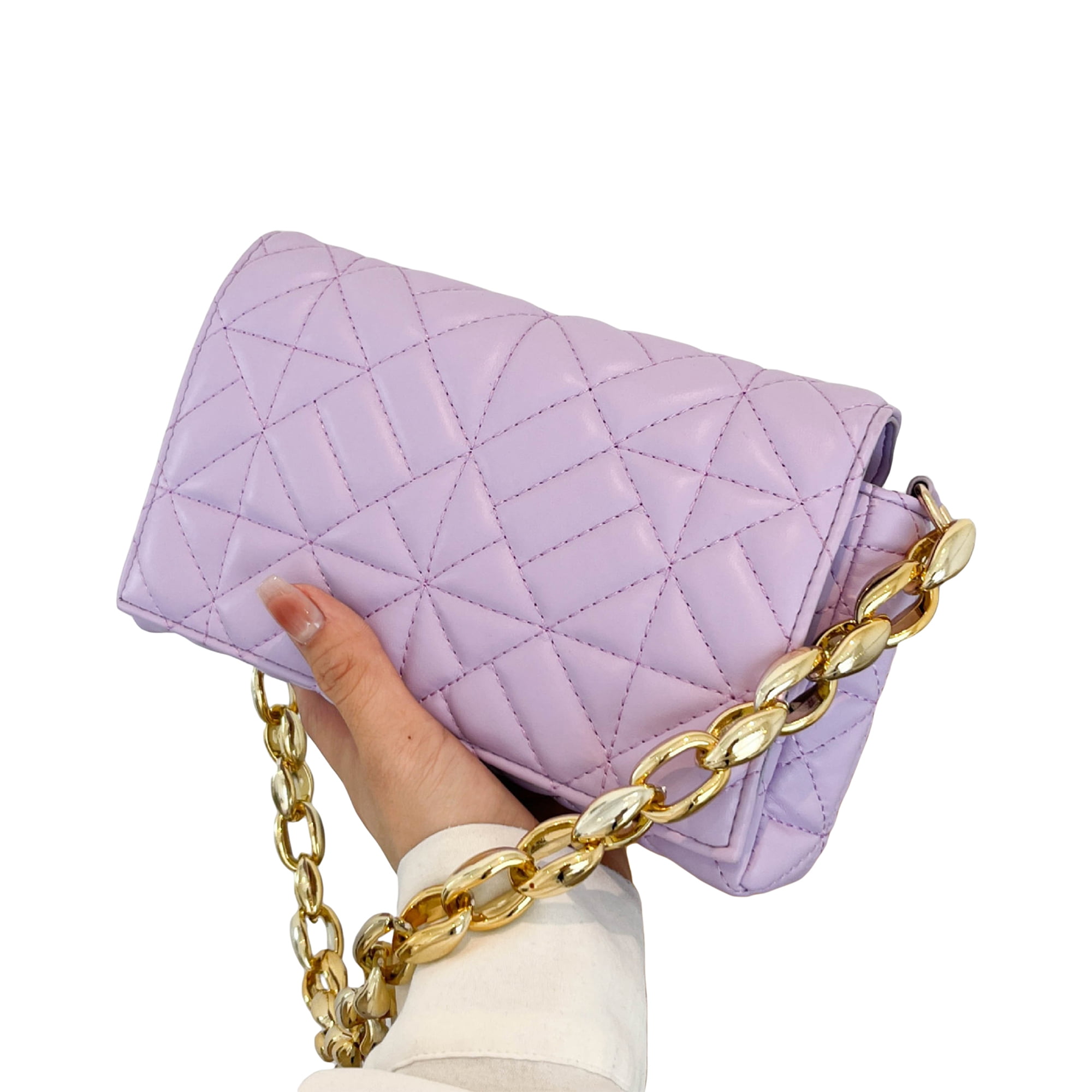 TOPGOD Women PU Leather Shoulder Bag, Diamond Jacquard Flip Bag with ...