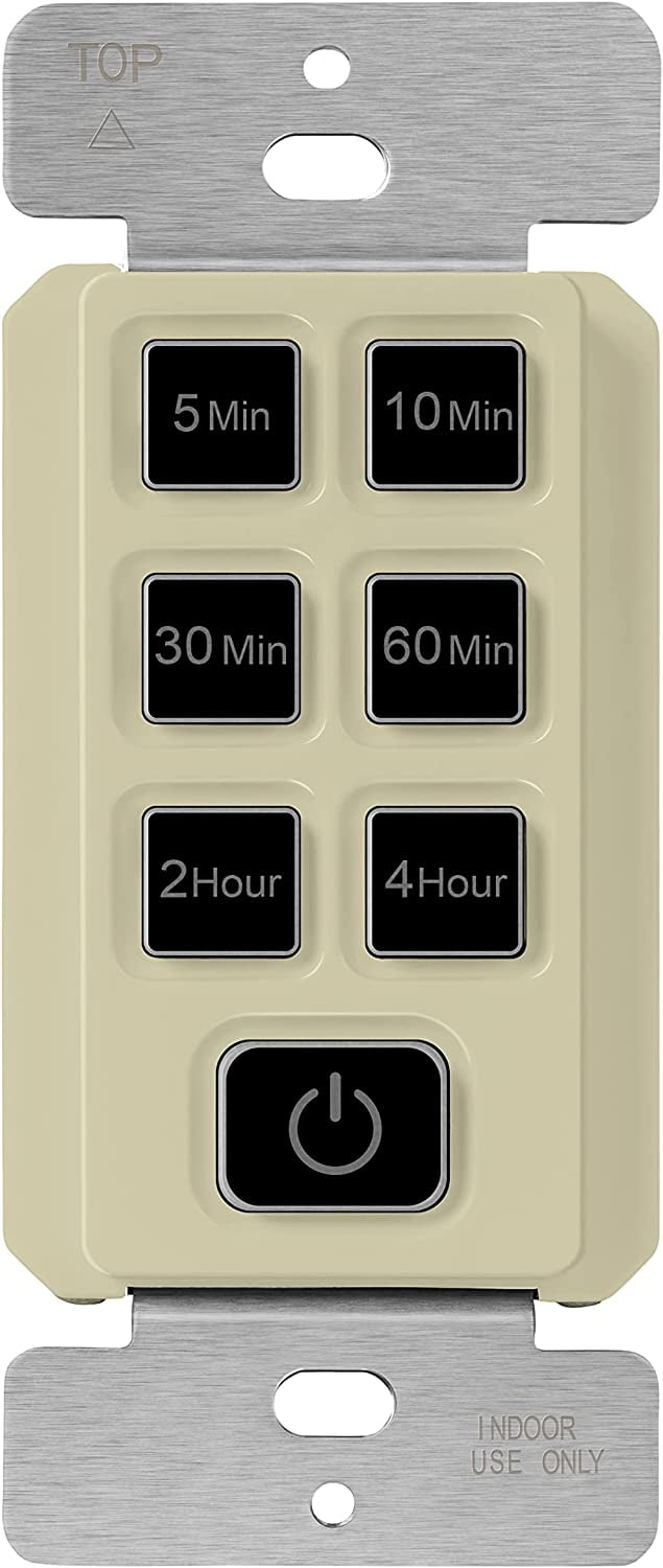 TOPGREENER 4-Hour Countdown Timer Switch, 5-10-30-60 Min 1-2-4 Hour ...