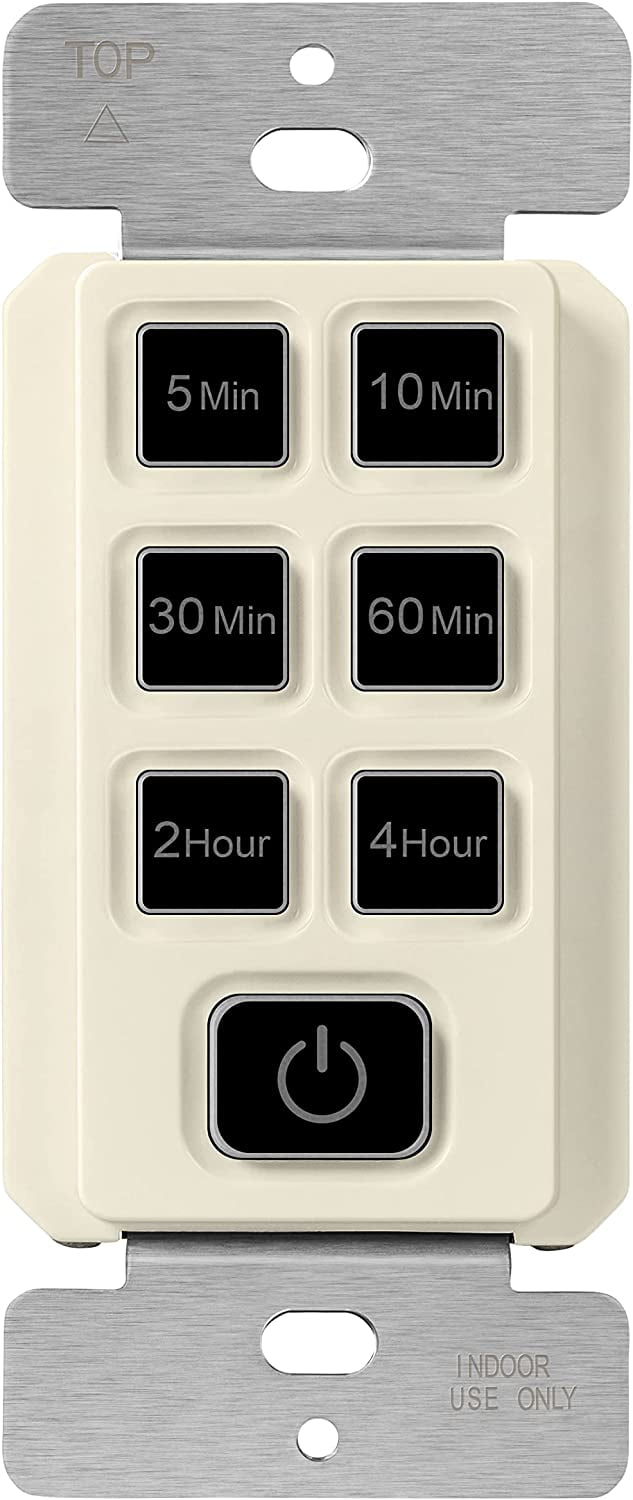 TOPGREENER 4-Hour No Neutral Wire Countdown Timer Switch, 5-10-30-60 ...
