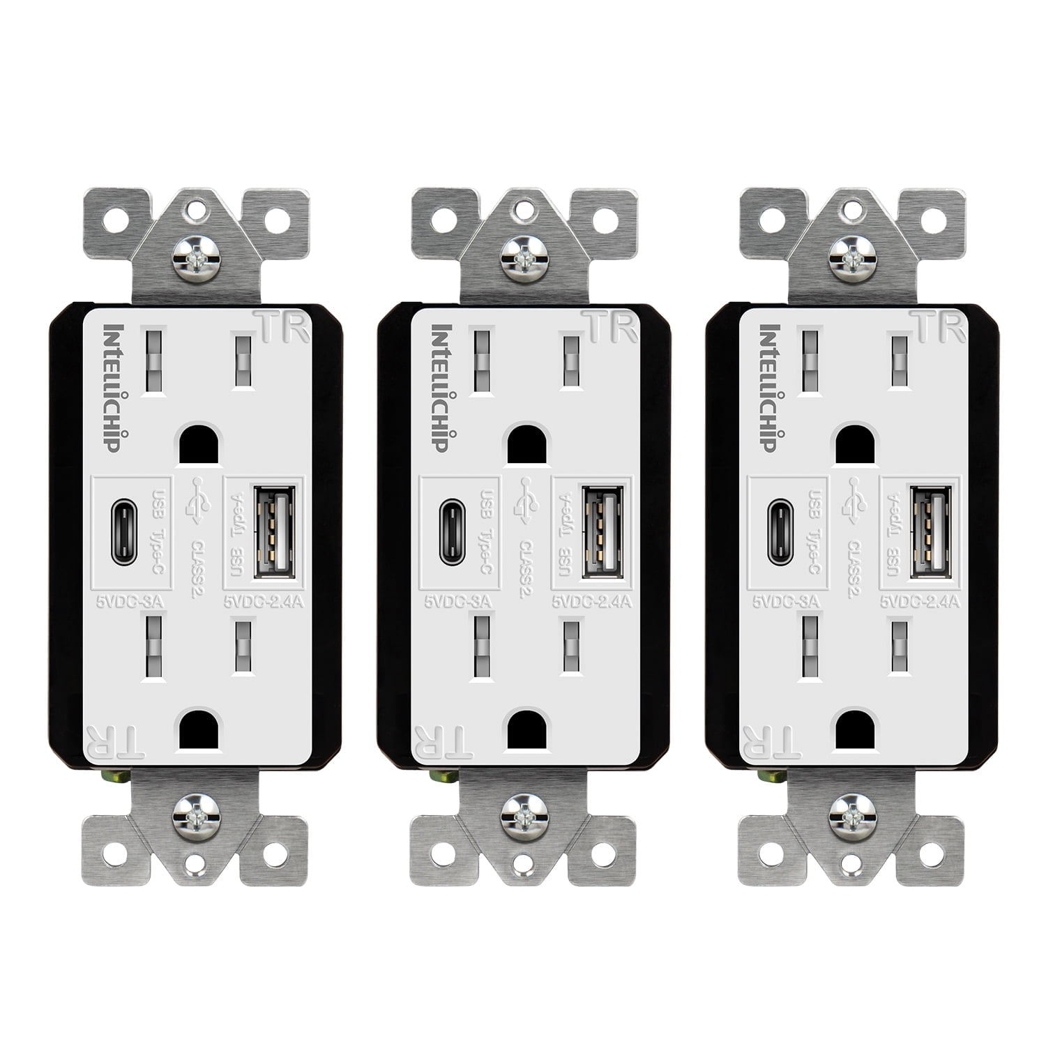 TOPGREENER 5.8A High Speed USB Type-C/A Combo Outlet, 15A Tamper ...