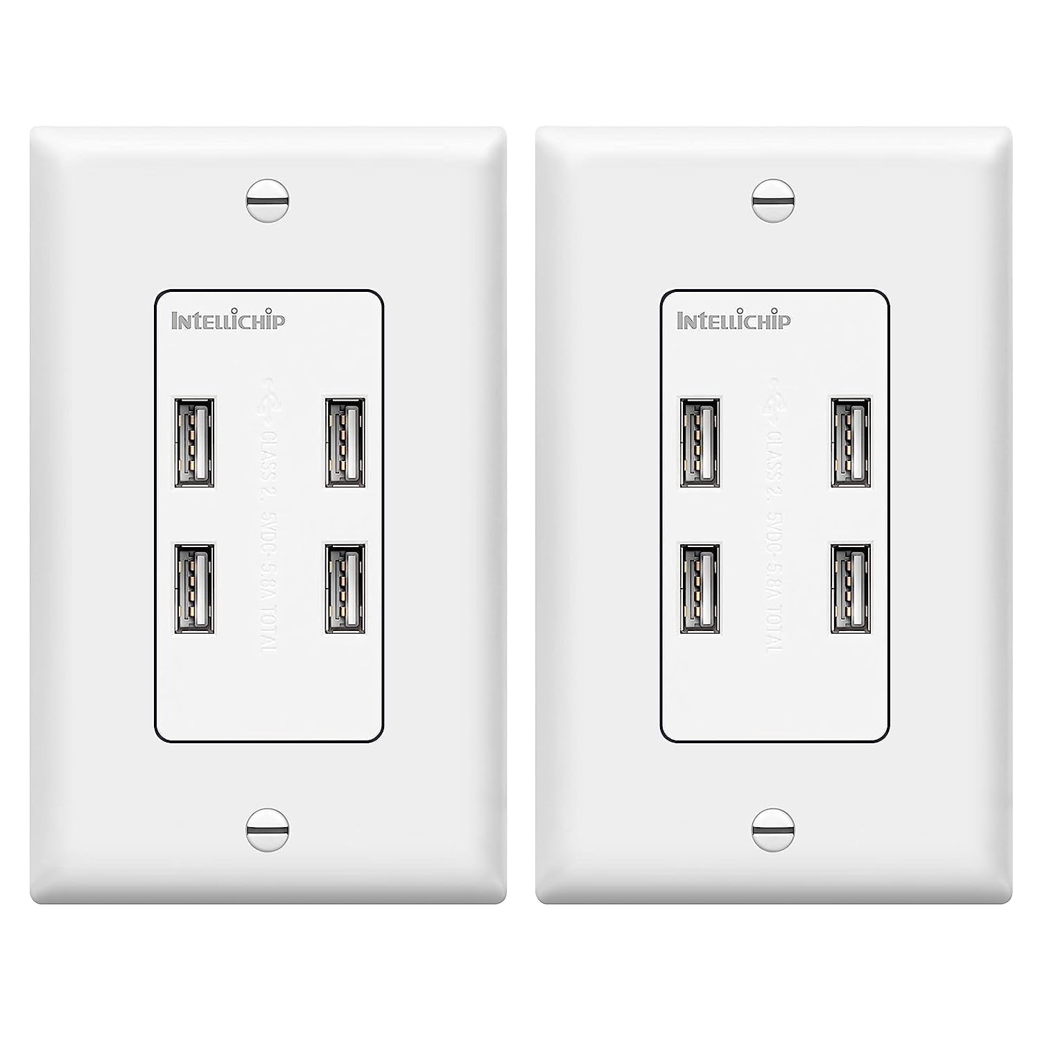 TOPGREENER 5.8A Ultra High Speed USB Quad 4-Port Wall Outlet ...