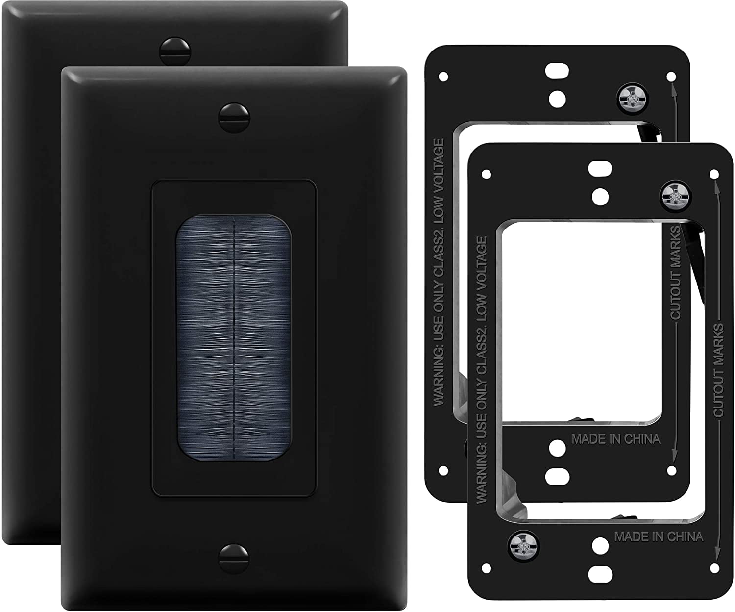 TOPGREENER Bristled Brush Wall Plate with Mounting Brackets, Pass ...