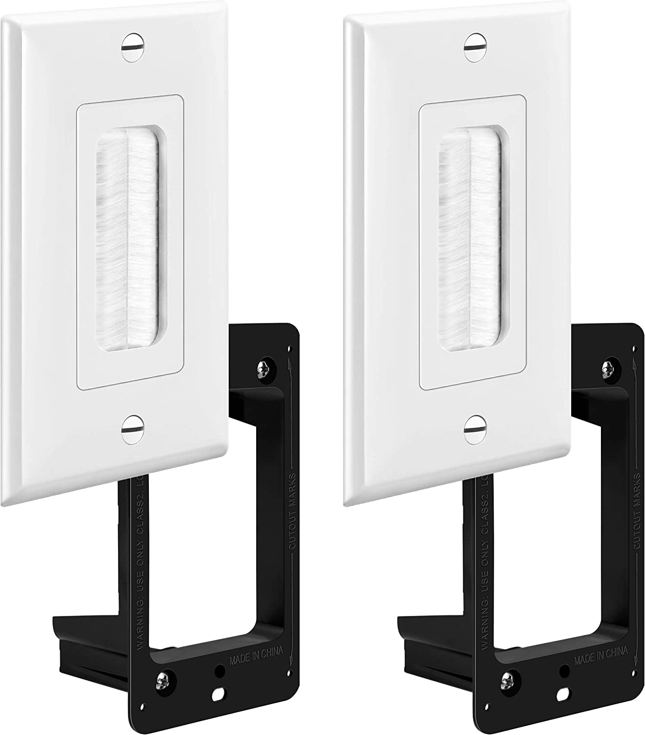 "TOPGREENER Brush Wall Plate, Pass-Through for Low Voltage Cables, 1 ...