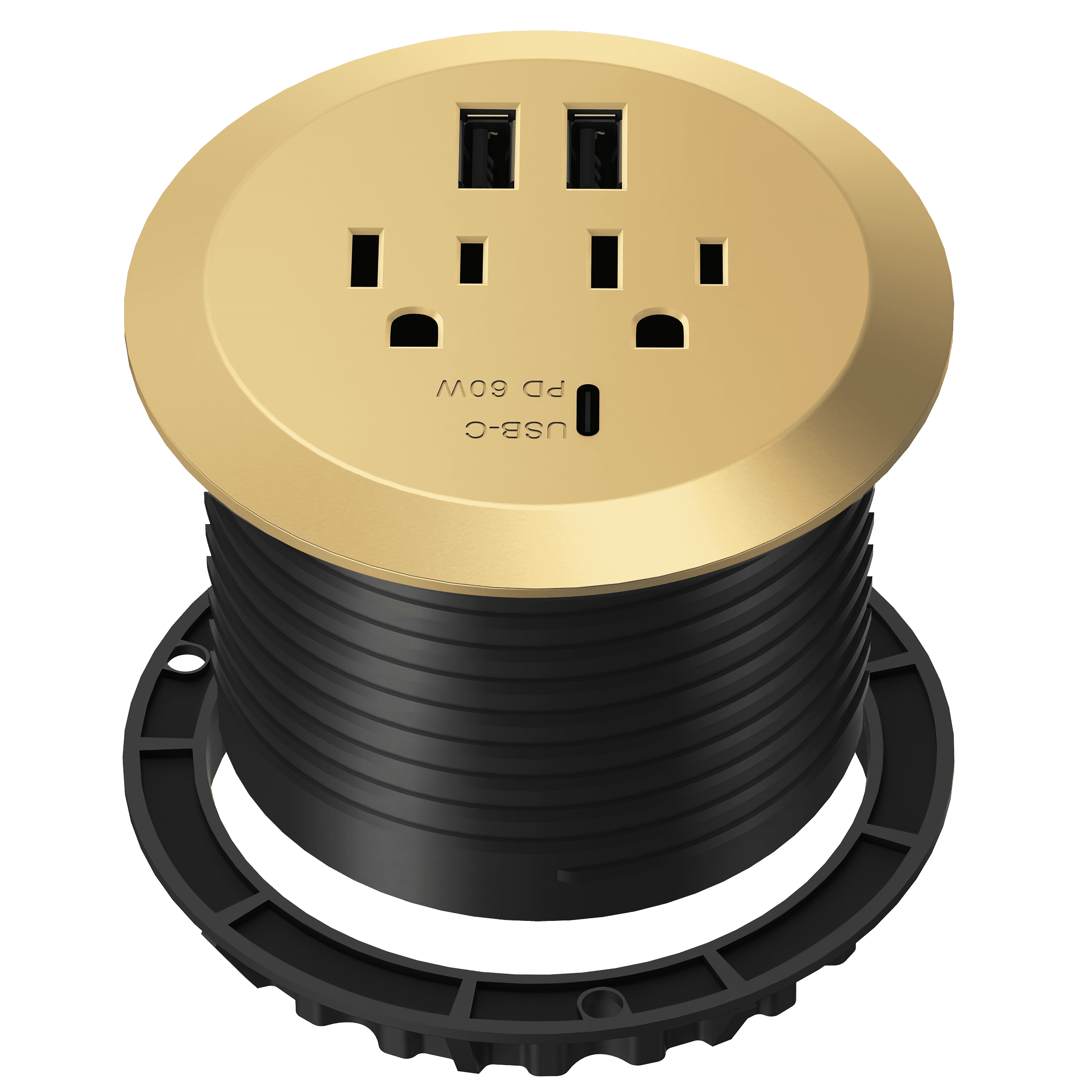 TOPGREENER GaN Desk Grommet with 60W PD For Macbook, Desktop Power ...