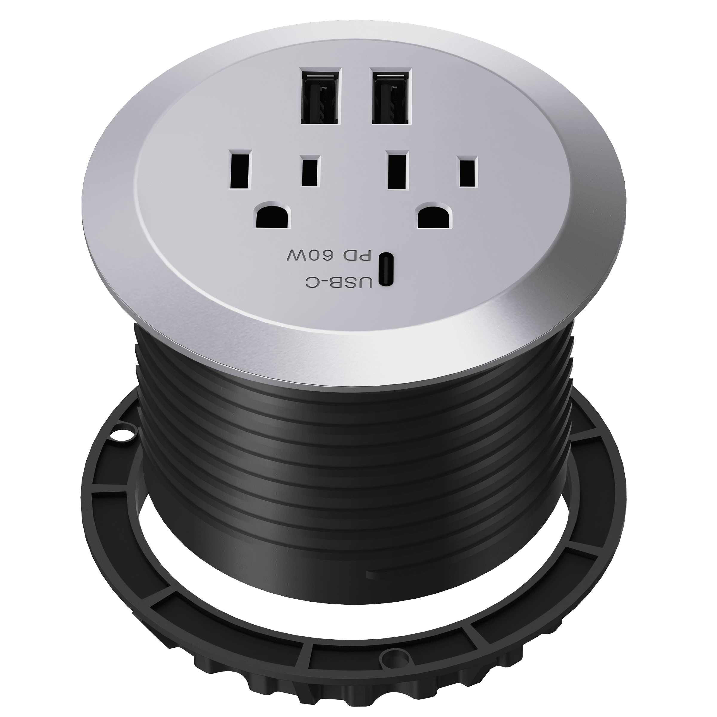 TOPGREENER GaN Desk Grommet with 60W PD for MacBook, Desktop Power ...