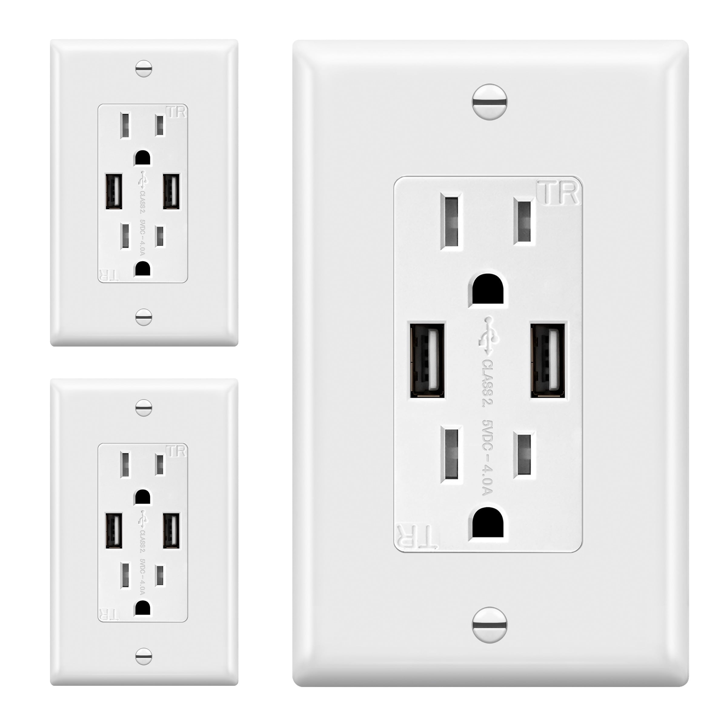 TOPGREENER High Speed USB Charger Outlet, USB Wall Charger, Electrical ...