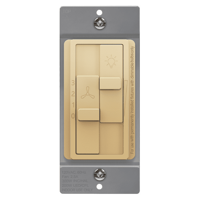 TOPGREENER Kalide Combo Dimmer Switch with 3-Speed Fan Control, Light ...