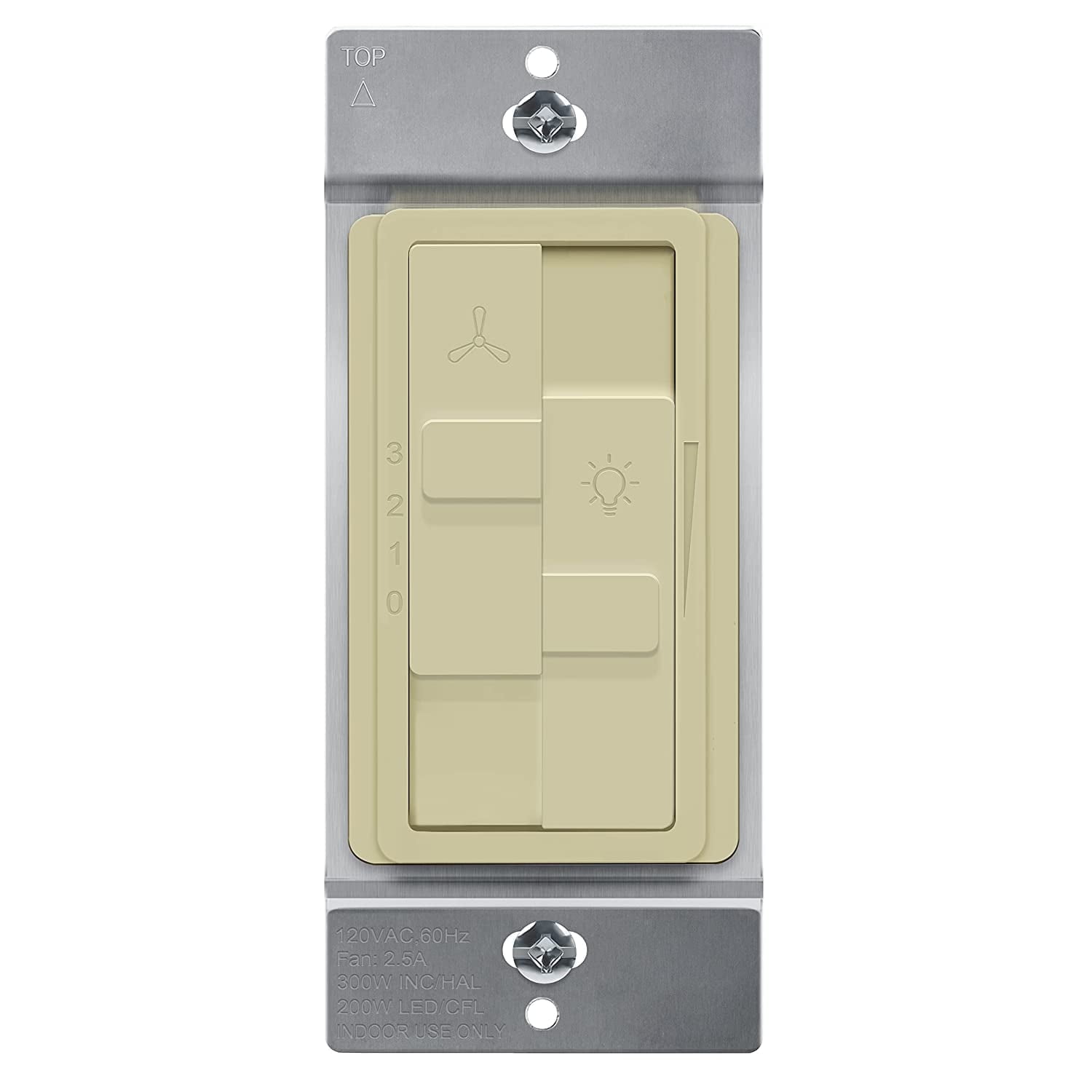 TOPGREENER Kalide Combo Dimmer Switch W/ 3-Speed Fan Control, Light and ...
