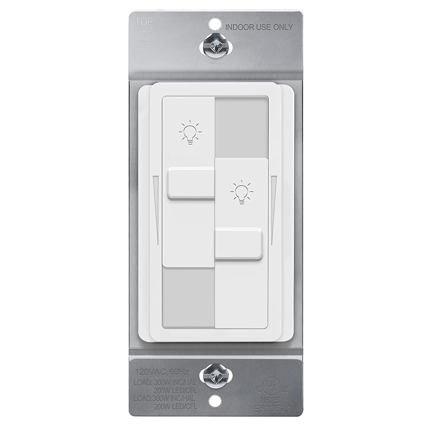 TOPGREENER Kalide Dual Load Dimmer Switch, Double LED, Full Range ...
